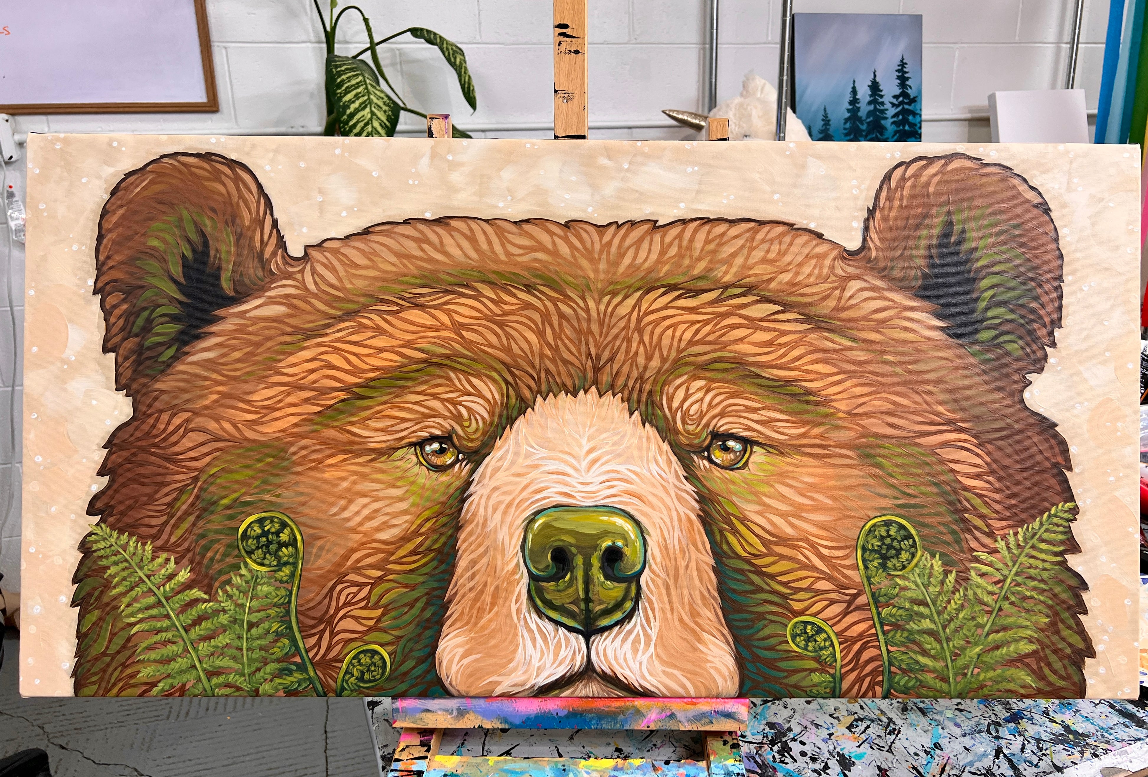 "Darling Fern, Bear Eyes" Original painting.– Amanda Rose Warren LLC