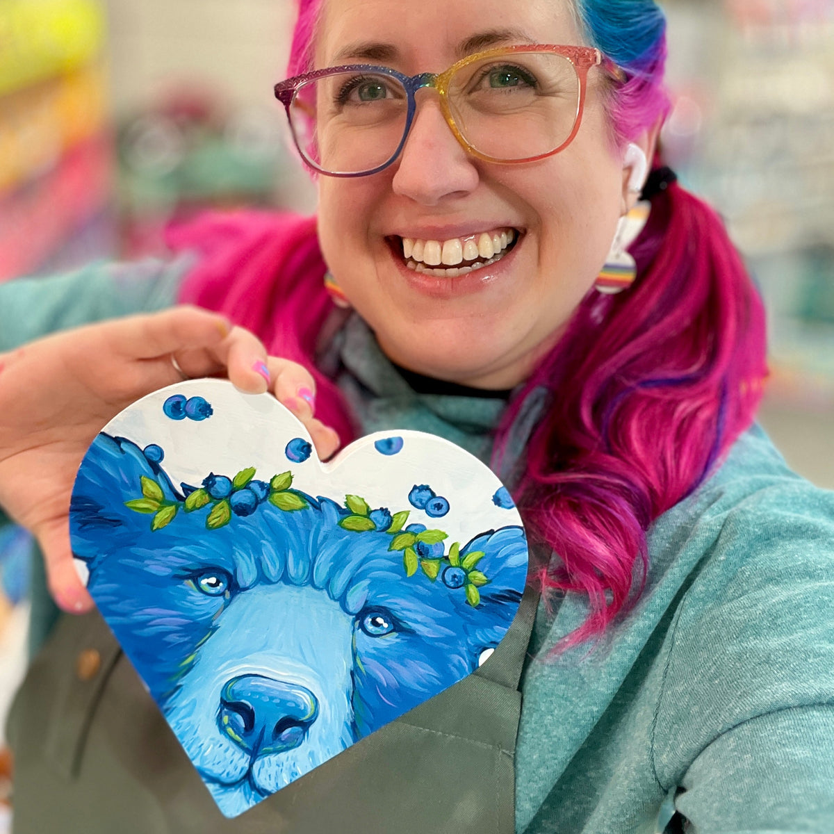 "Blueberry Babe" Bear Heart Original– Amanda Rose Warren LLC
