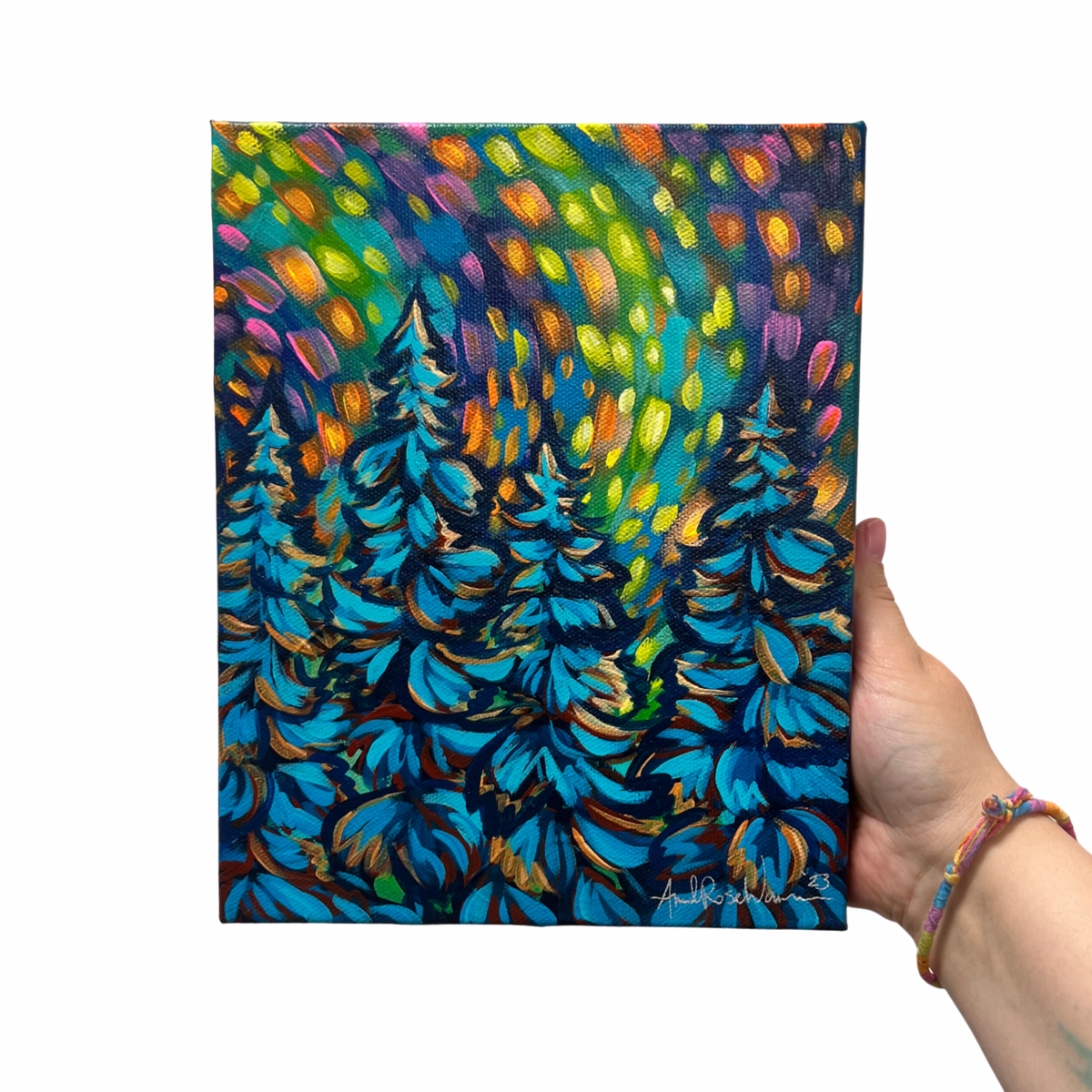 Light Show over the Trees Original Acrylic Artwork– Amanda Rose Warren LLC