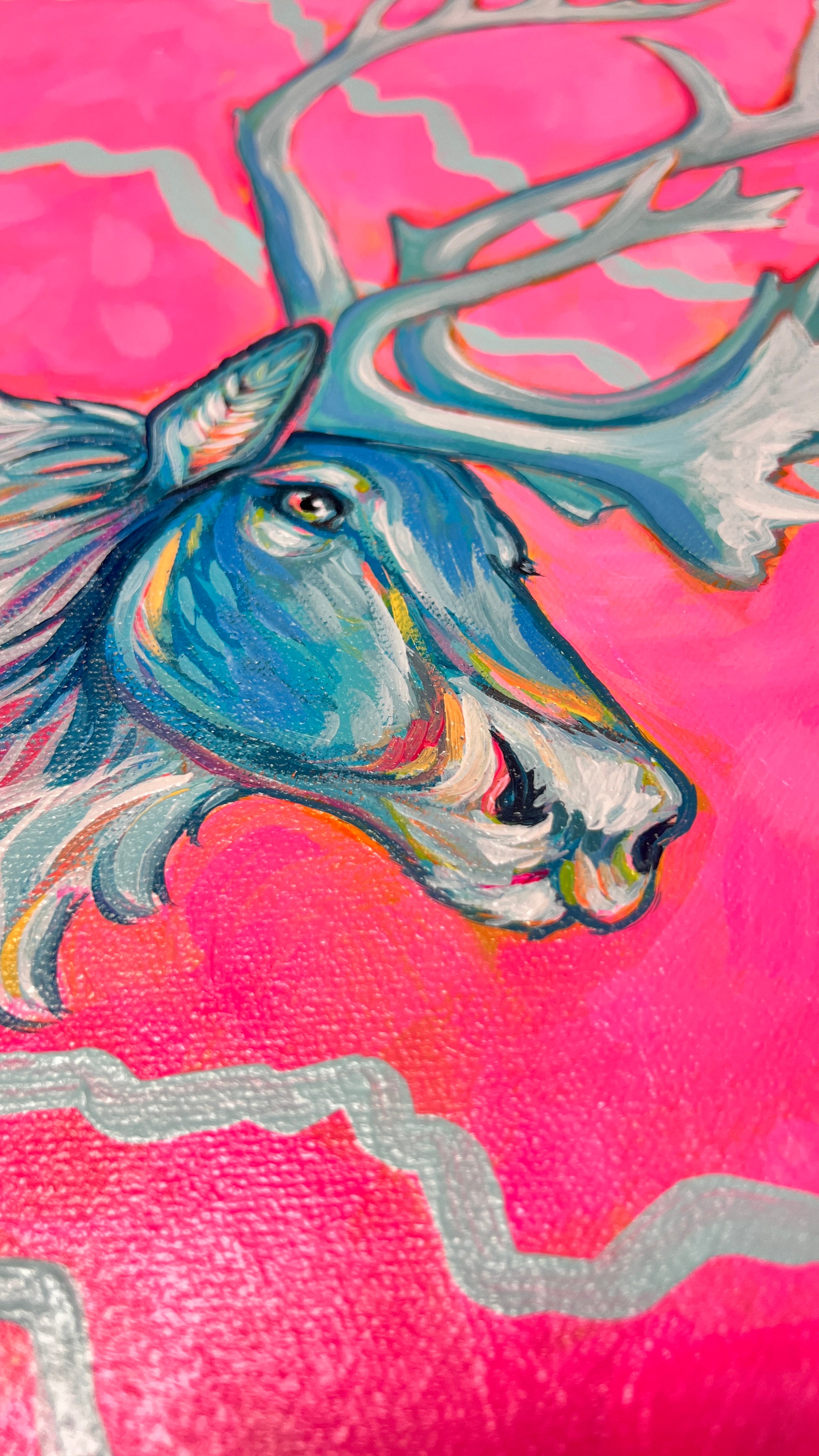 Cheerful Caribou Original Painting– Amanda Rose Warren LLC