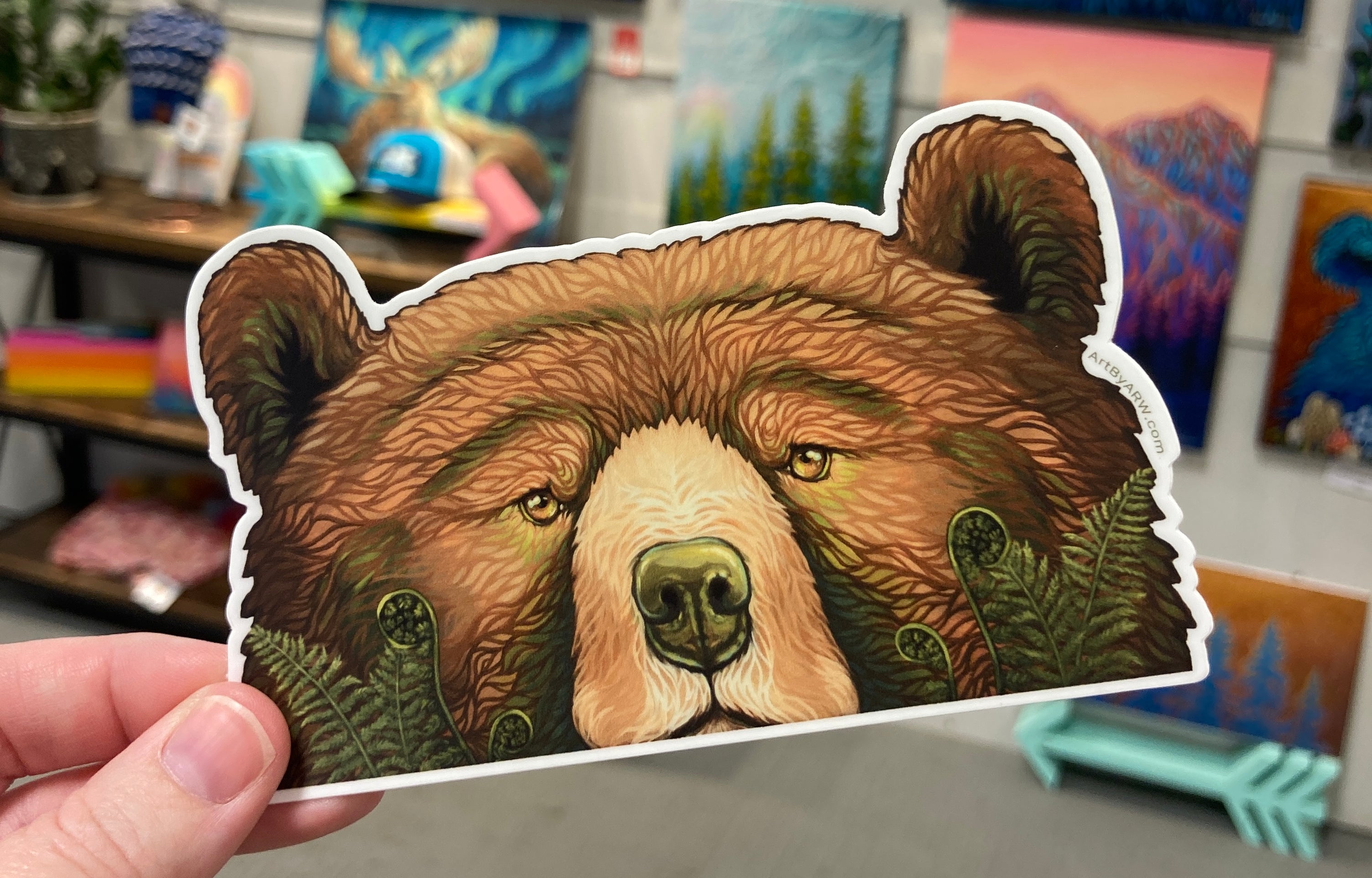 Darling Fern Bear Eyes Waterproof Sticker| Amanda Rose Warren– Amanda ...
