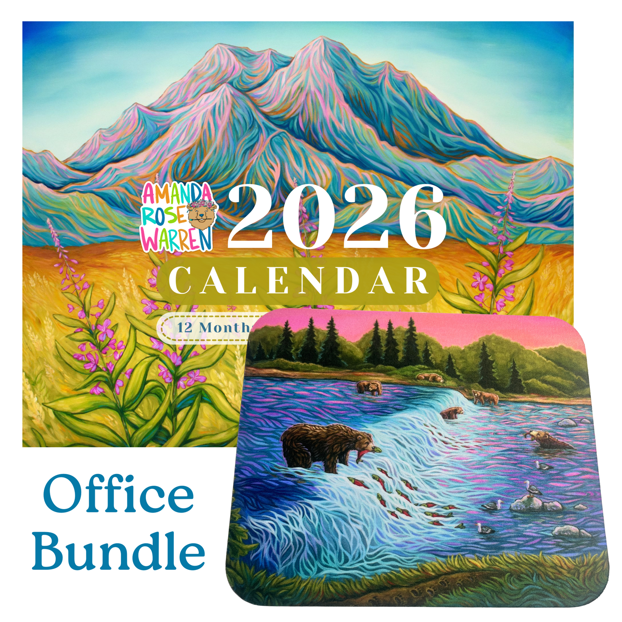 Office Bundle; Calendar & Mousepad– Amanda Rose Warren LLC