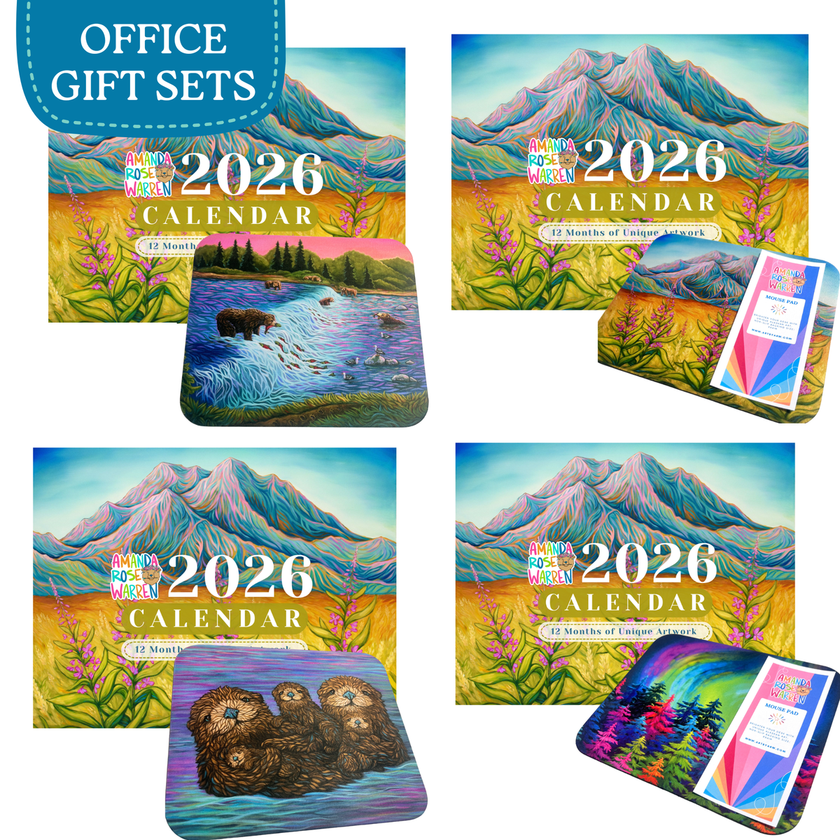 Office Bundle; Calendar & Mousepad– Amanda Rose Warren LLC