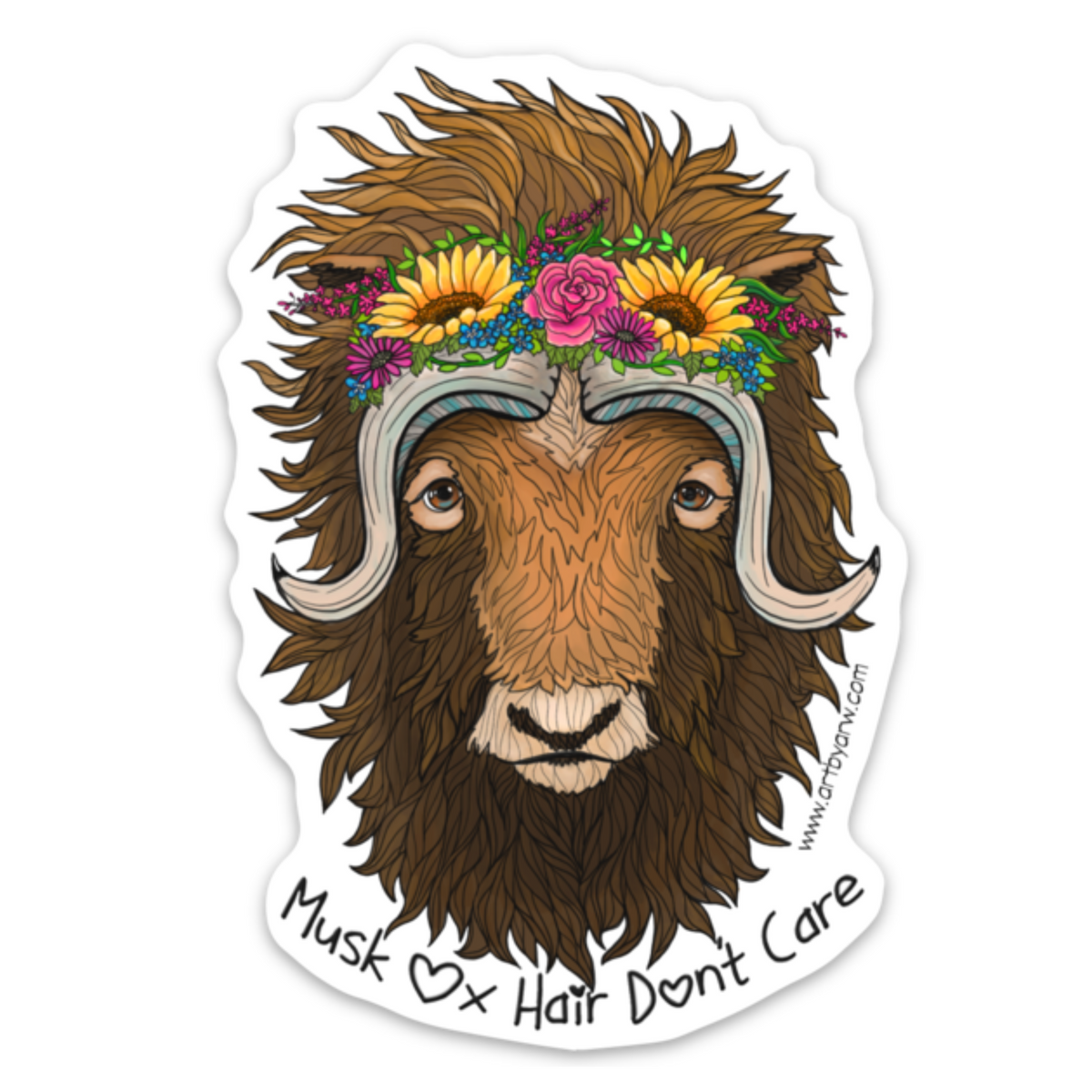 Musk Ox Hair Don't Care Waterproof Sticker| Amanda Rose Warren– Amanda ...