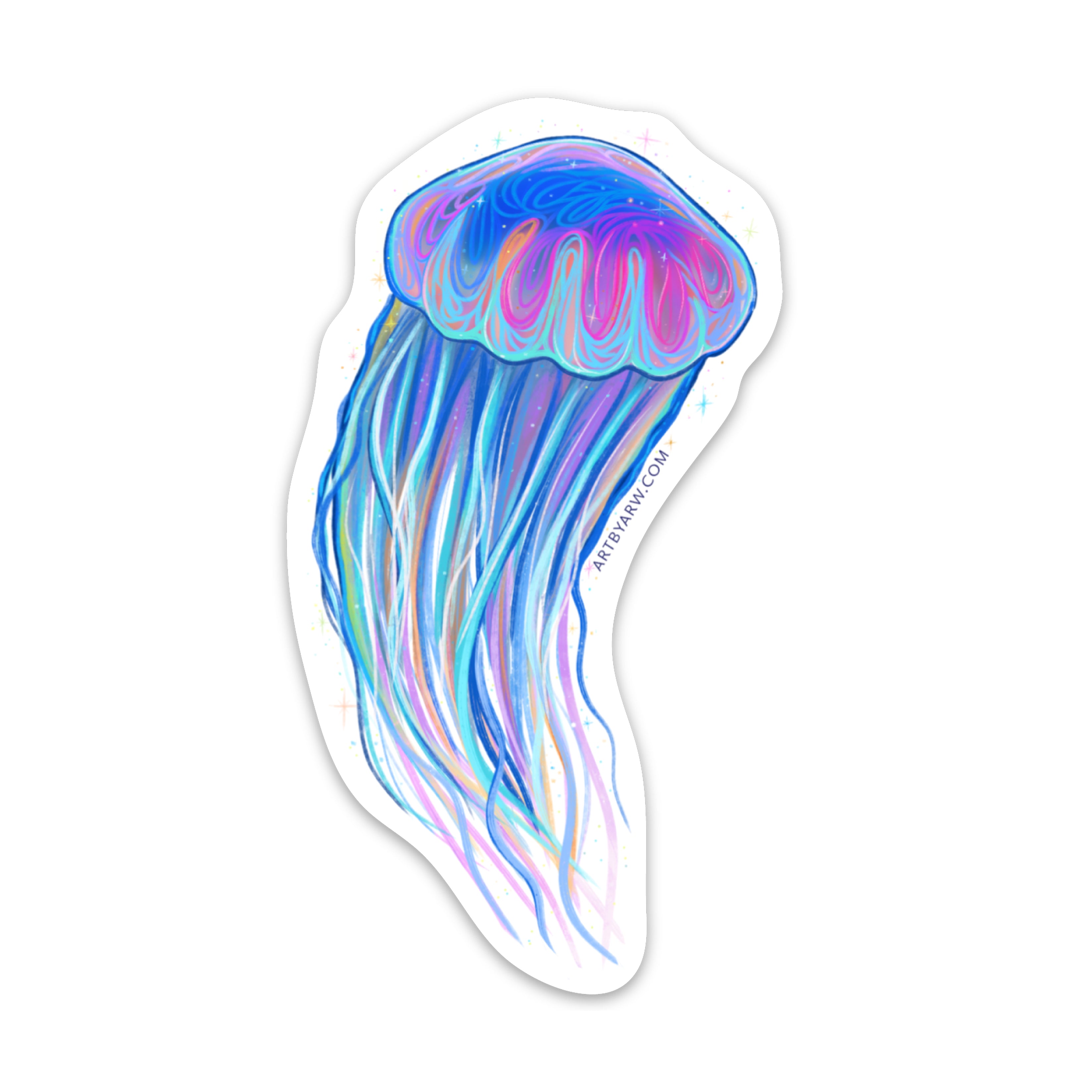 Sparkly Jelly Fish Waterproof Sticker | Amanda Rose Warren– Amanda Rose ...