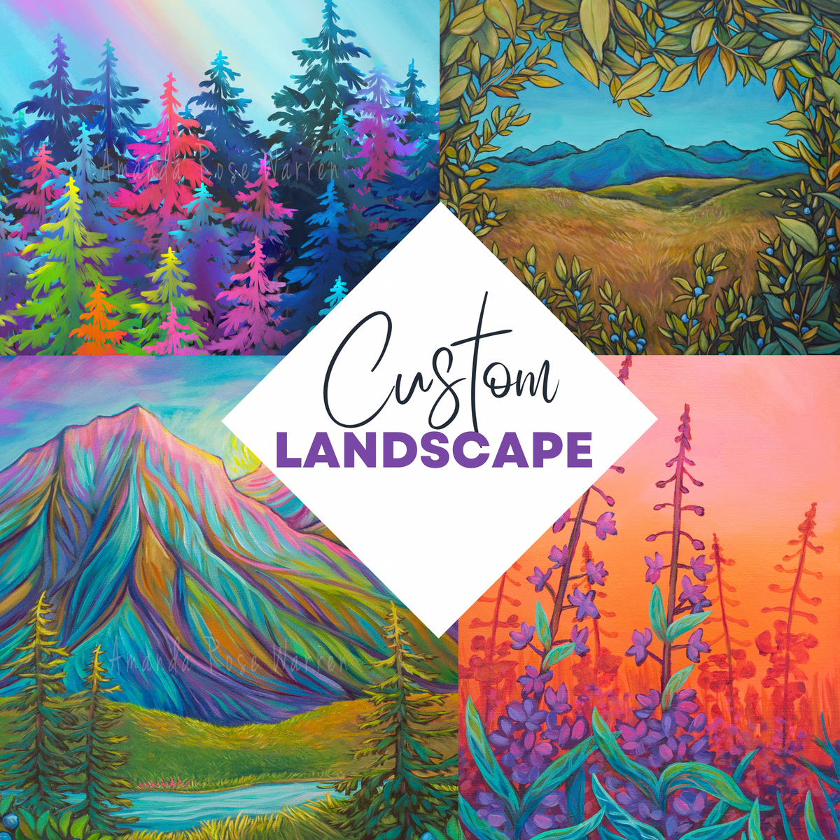 Custom Landscape Original Painting– Amanda Rose Warren LLC