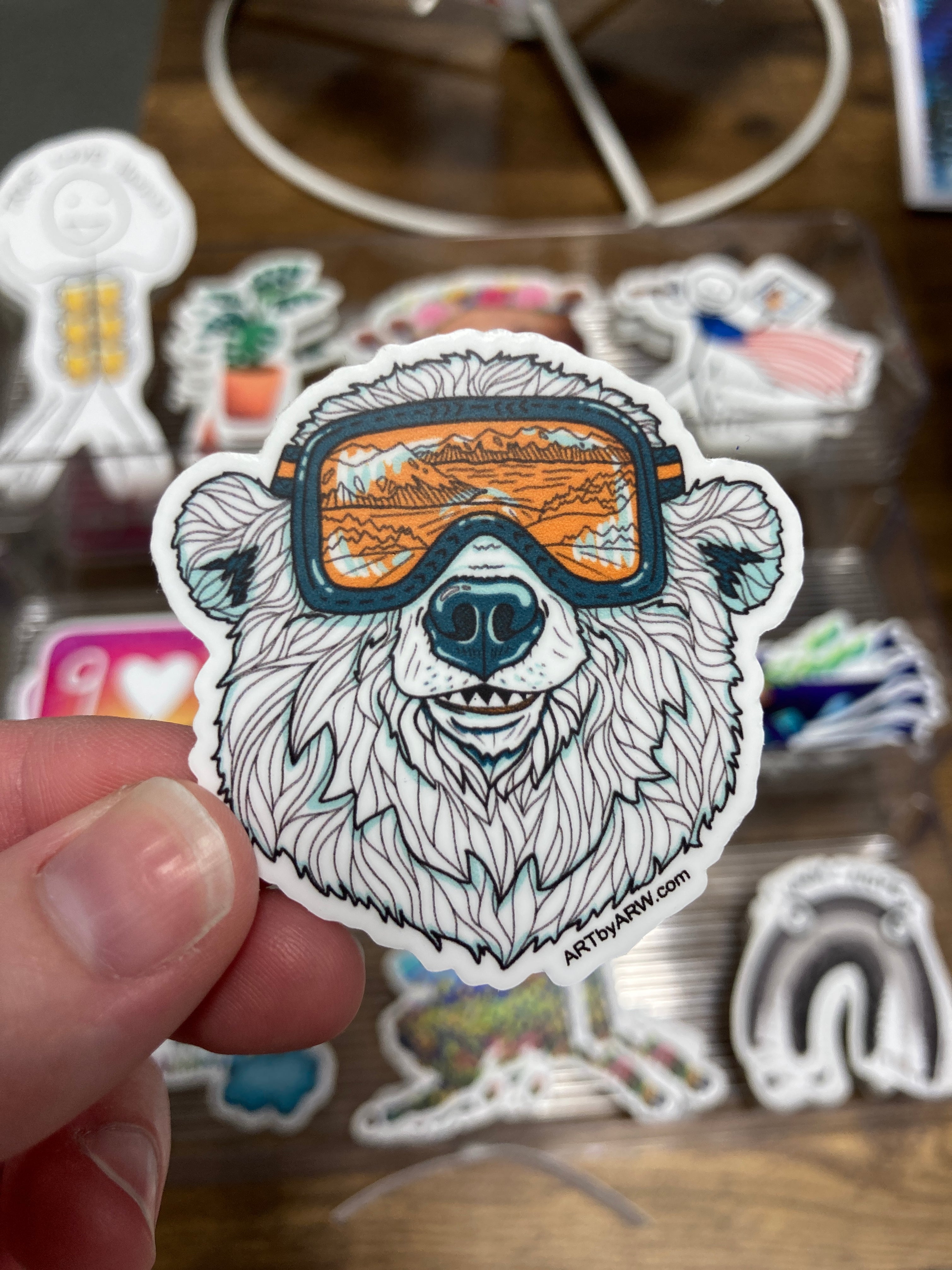 Polar Bear Goggles Mini Waterproof Sticker| Amanda Rose Warren– Amanda ...