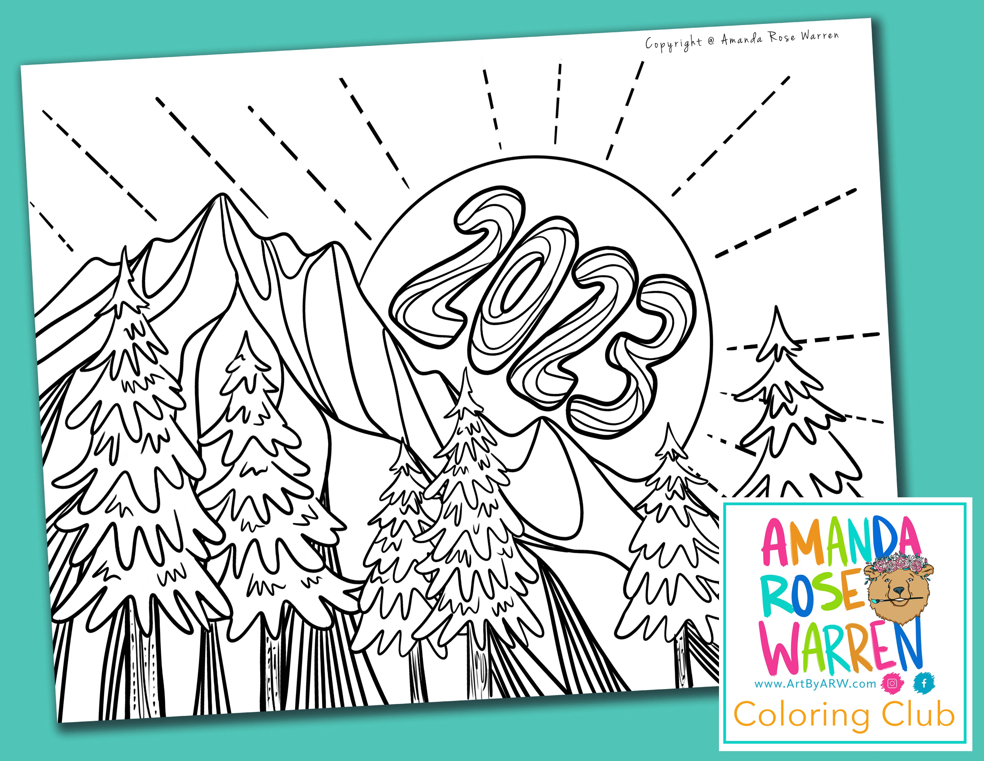 New Year 2023 Coloring Page– Amanda Rose Warren LLC