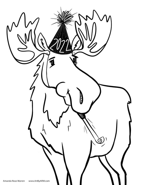 moose head coloring page